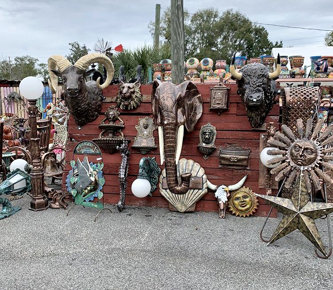Wall-mounted menagerie! This collection of animal heads offers the thrill of safari hunting with none of the guilt.