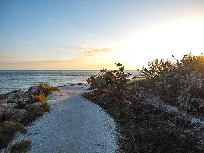 Every great beach day starts with a walk down a path that promises good things ahead.