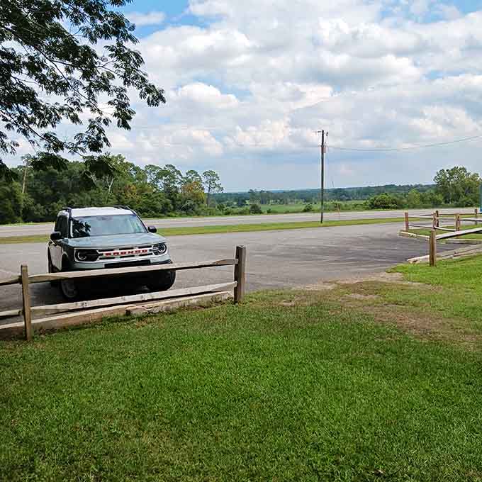 The parking area offers easy access to Florida's highest point, because why should reaching a state summit require anything more strenuous than a short walk from your car.