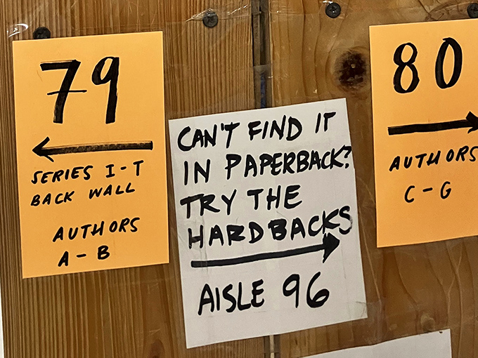 Handwritten navigation signs add charm while possibly confusing you further &ndash; all part of the Chamblin adventure.