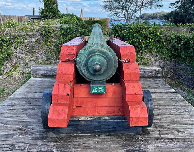 This cannon replica reminds visitors that colonial life involved considerably more firepower and considerably less comfort than modern existence offers.