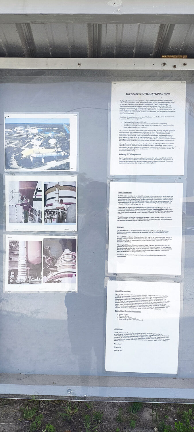 Space history 101: The information board offers context for curious visitors, turning a random roadside stop into an impromptu educational experience.