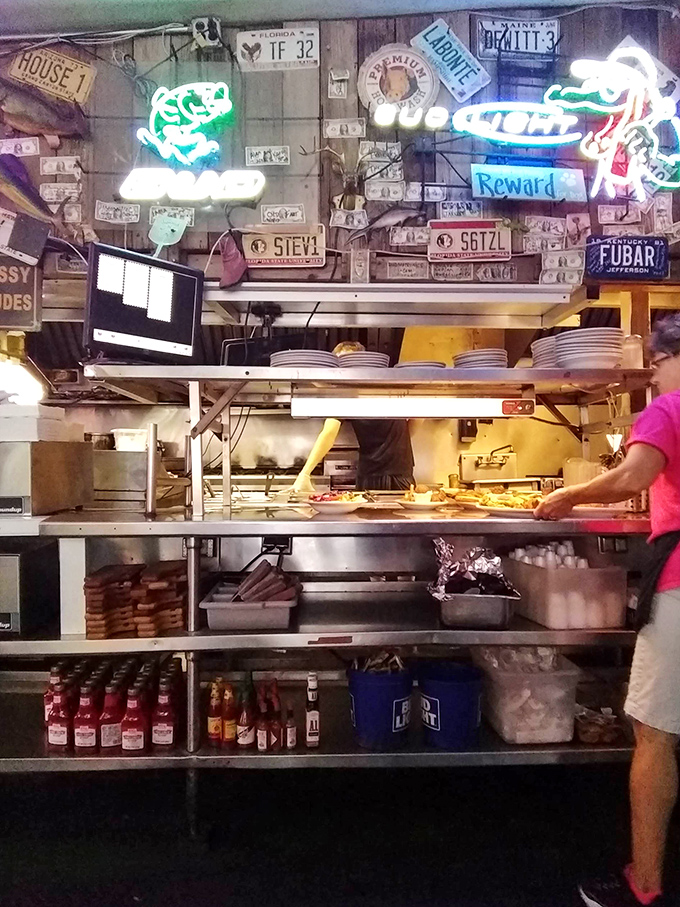 Where seafood magic happens amid a backdrop of license plates&mdash;organized chaos producing plate after plate of Florida perfection.