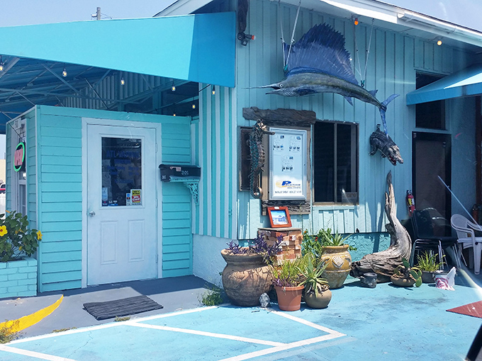 Mounted sailfish watch over diners at this local breakfast spot where the coffee's strong and the welcome's even stronger.