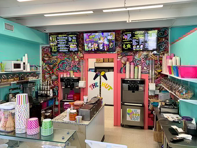 The colors aren't just decoration – they're the shop's unofficial mission statement, the variety of flavor carried out in every carefully crafted dessert.