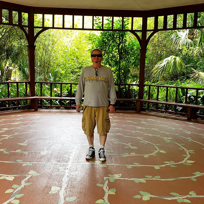 The gazebo frames visitors in nature's portrait, offering a moment of connection with Florida's lush landscape.