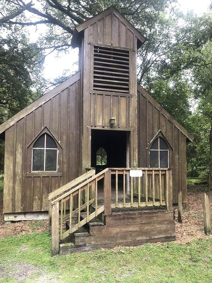A charming chapel replica that wandered out of a storybook and decided to stay awhile.