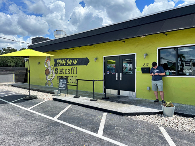 The entrance beckons with its cheerful signage&mdash;a portal to a world where calories don't count and happiness is served on metal trays.