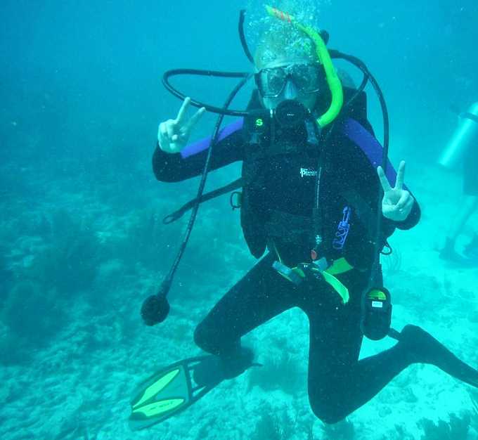 Giving the underwater "okay" sign &ndash; because words fail when you're surrounded by this much natural beauty.