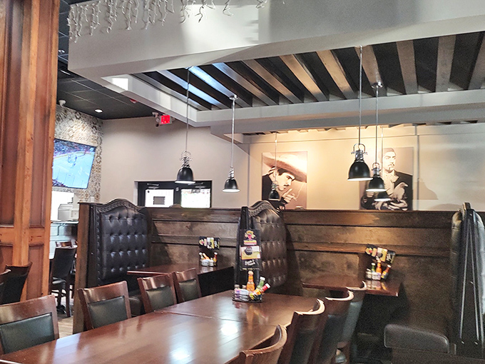 The restaurant's layout offers various seating options, from cozy booths to open tables, accommodating everything from solo lunches to family celebrations.