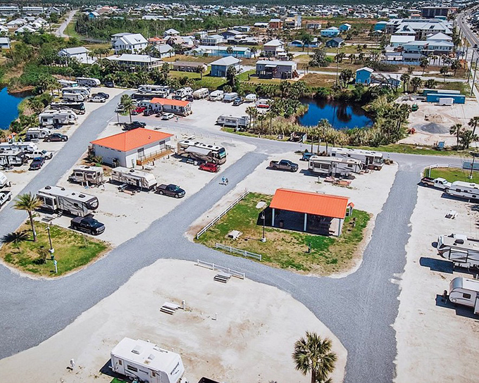 The RV park offers prime real estate for road warriors, proving you can bring your home with you and still wake up to paradise.