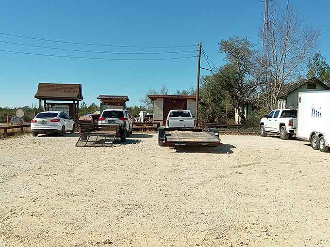 Parking areas accommodate various vehicles, from compact cars to trucks hauling toys, because adventure comes in all sizes and styles.