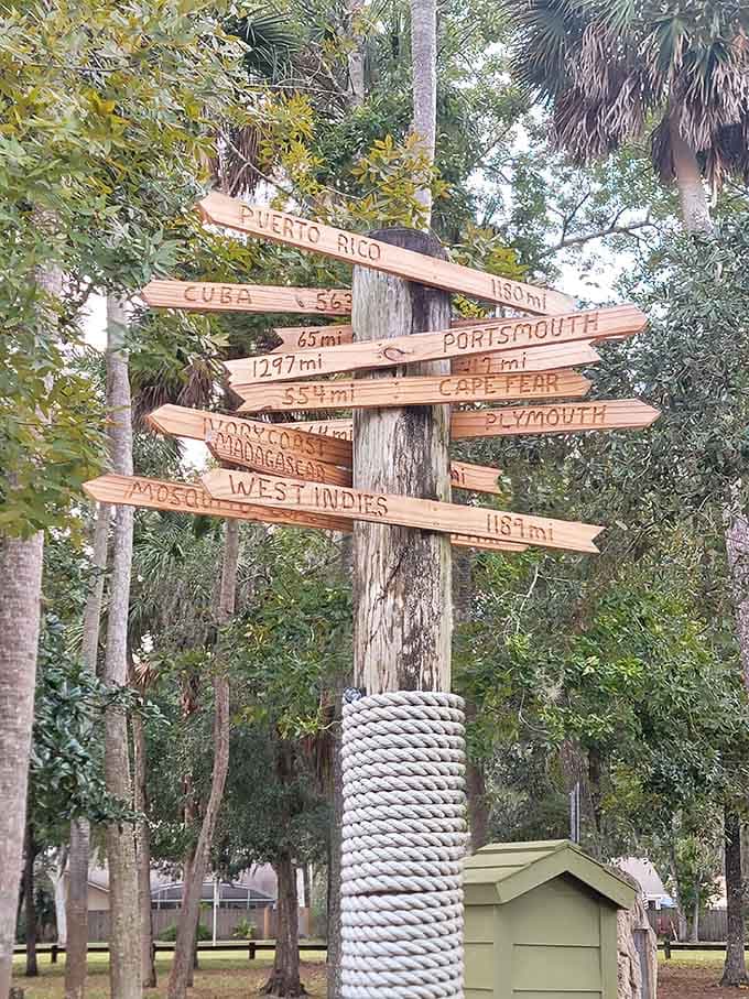 Directional signs pointing to faraway places remind us that great adventures can start right in our own backyard.