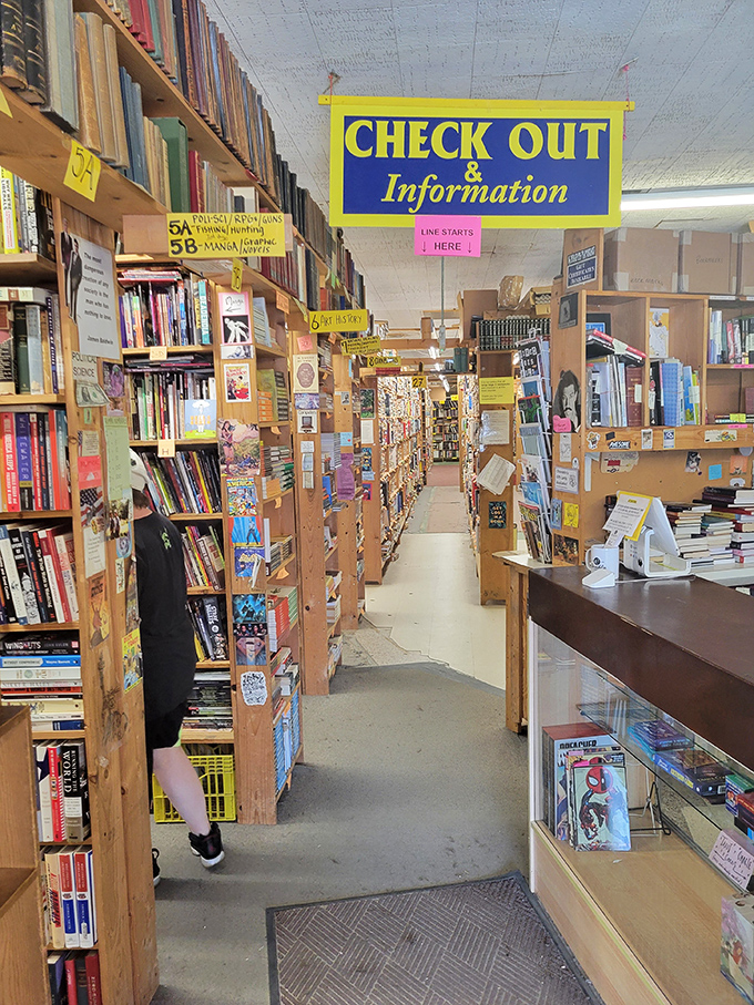 The checkout area beckons with the promise of literary treasures at prices that won't require a second mortgage.