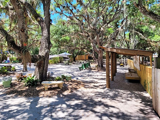 The grounds blend natural Florida beauty with just enough infrastructure to keep visitors safe from becoming part of the food chain.