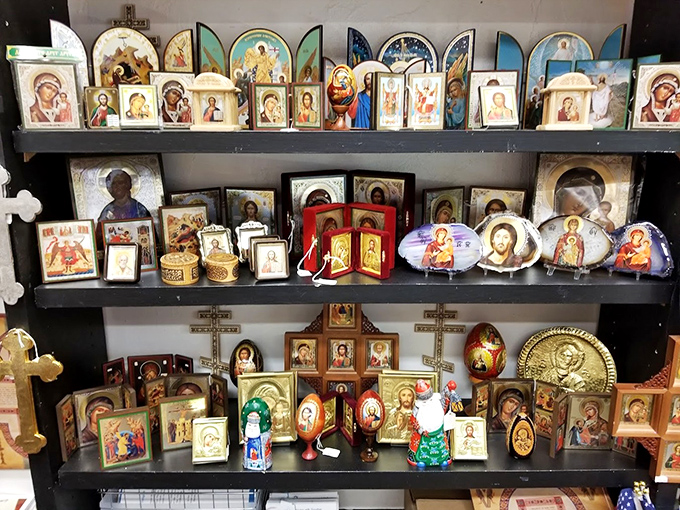 Icons arranged with the care of a proud parent displaying family photos &ndash; each one a window into centuries of artistic and spiritual tradition.