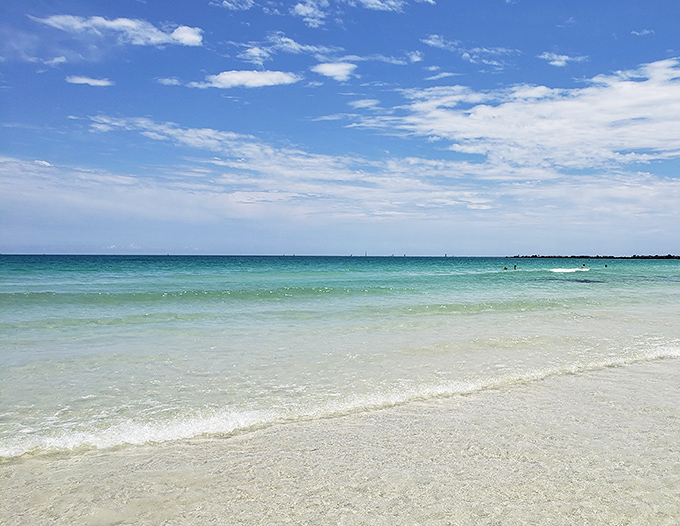 Crystal clear waters meeting powder-white sand in a romance that's lasted longer than most Hollywood marriages.