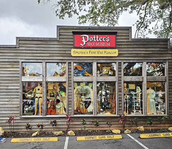 The exterior windows showcase enough famous faces to make you do a double-take from the parking lot, which is exactly the point.