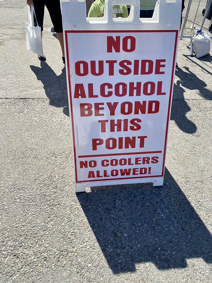 The festival's alcohol boundaries are clearly marked – a gentle reminder that some pleasures are best enjoyed in designated areas only!
