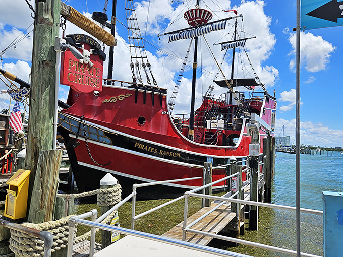 "Pirates Ransom" emblazoned on the ship's hull promises not just a boat ride, but a journey into swashbuckling fantasy.