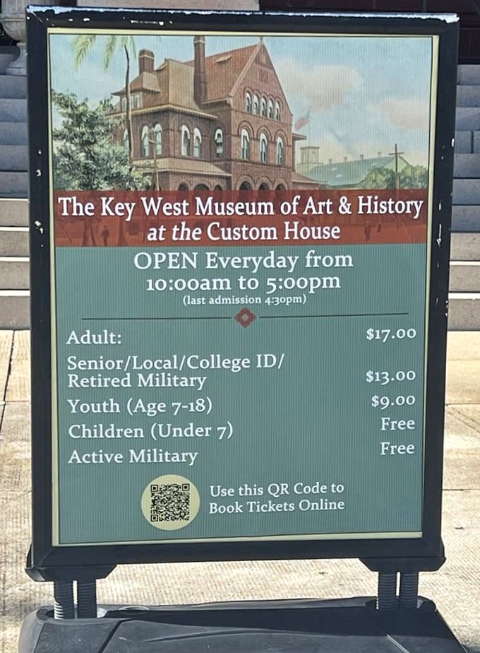 The admission prices are clearly posted, because transparency is refreshing and nobody likes surprise charges at museums or restaurants.