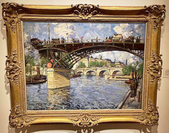 A bridge scene so vibrant you can almost hear the clatter of carriages and feel the mist rising from the Seine.