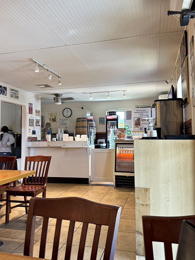 The ordering counter offers a glimpse into the kitchen's operations&mdash;not as theater, but as reassurance that your food is prepared with care.