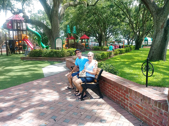 Couples of all ages find peaceful moments together, proving that sometimes the best date spots don't require reservations or dress codes.