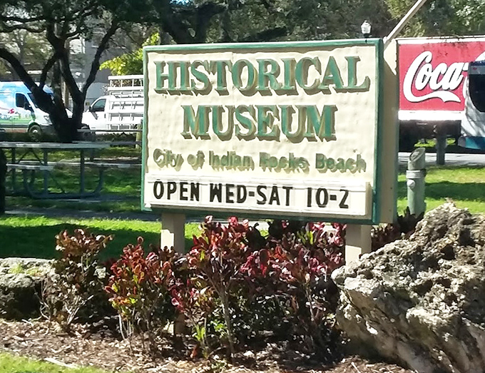 The museum's welcoming sign invites visitors to step away from the beach for a few hours and discover the rich history of this coastal community.