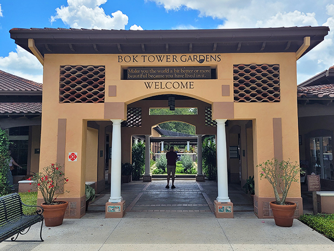 The welcoming entrance promises visitors will leave better than they arrived &ndash; a bold claim backed by 50 acres of botanical proof.