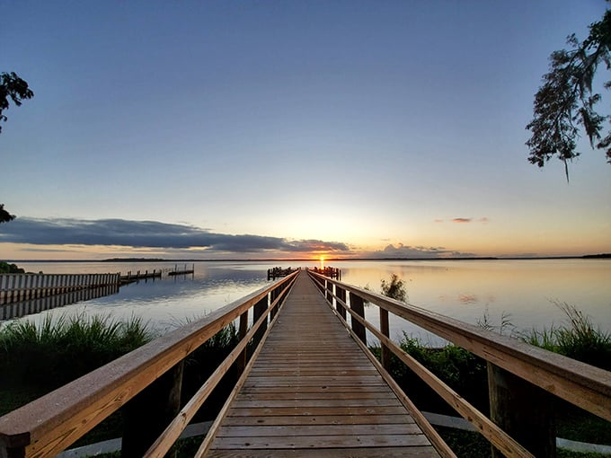 Sunset over the boardwalk creates the kind of moment that makes smartphone cameras seem woefully inadequate.