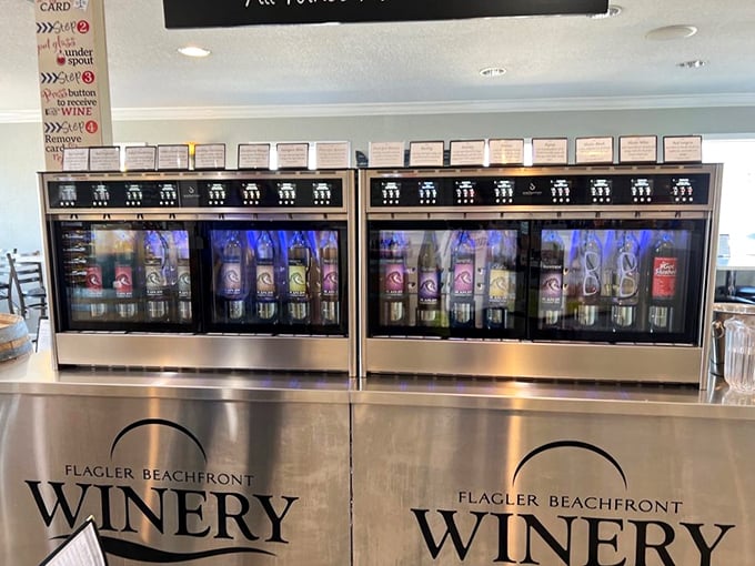 Wine dispensers that make you feel like you're in a futuristic bar where technology and tradition meet to serve the perfect pour.