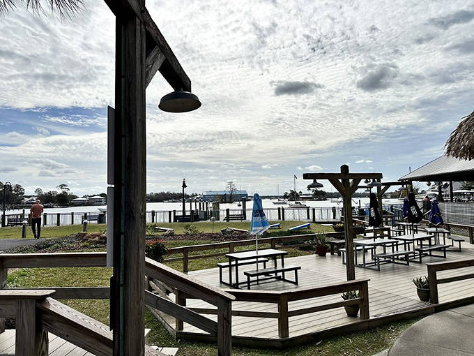 Outdoor seating where the view competes with the food for your attention &ndash; and somehow, everybody wins.