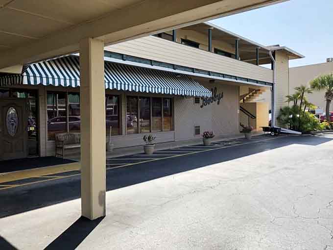 The exterior view shows Bobby's sitting pretty on Ocean Drive, ready to welcome another day of hungry diners seeking culinary satisfaction.