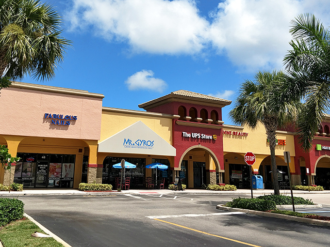 Jupiter West Plaza brings colorful charm to everyday errands – shopping centers shouldn't be this photogenic, but here we are.