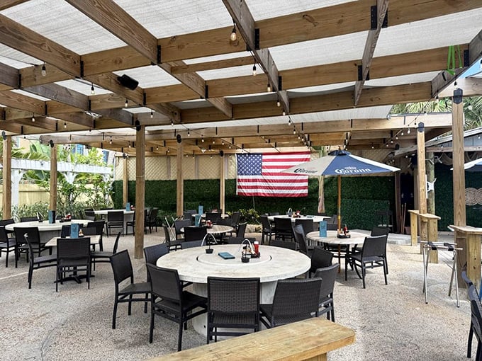 The outdoor seating area &ndash; where social distancing was appealing long before it was mandatory, and every table feels like the best one.