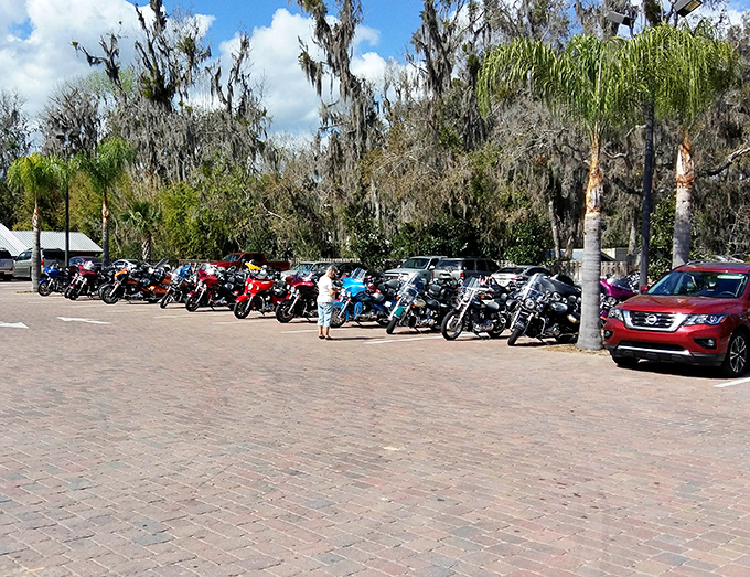 Weekend gatherings of motorcycle enthusiasts add a rumbling soundtrack to the resort, with colorful bikes lined up like candy.