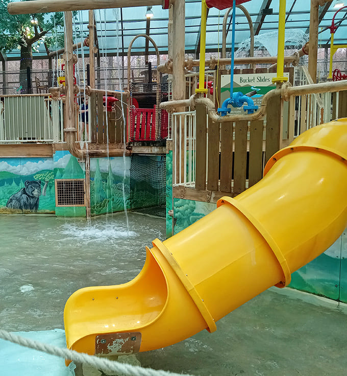 The indoor splash area keeps the fun going regardless of weather, because Florida sunshine is great until it suddenly isn't.