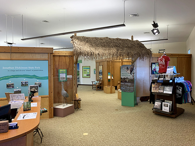 The park's educational hub welcomes explorers with exhibits that tell the story of this land, from prehistoric times to present conservation efforts.