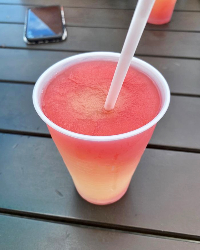 A sunset-colored slushie that captures Florida's famous golden hour &ndash; refreshing, beautiful, and guaranteed to improve your day.
