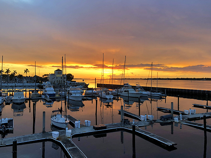 Marina at sunset &ndash; where boats rest after a day of adventure and humans contemplate selling everything to live on the water.