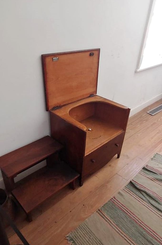 The original "water-saving" toilet design &ndash; suddenly your bathroom at home seems like a palace of modern convenience!