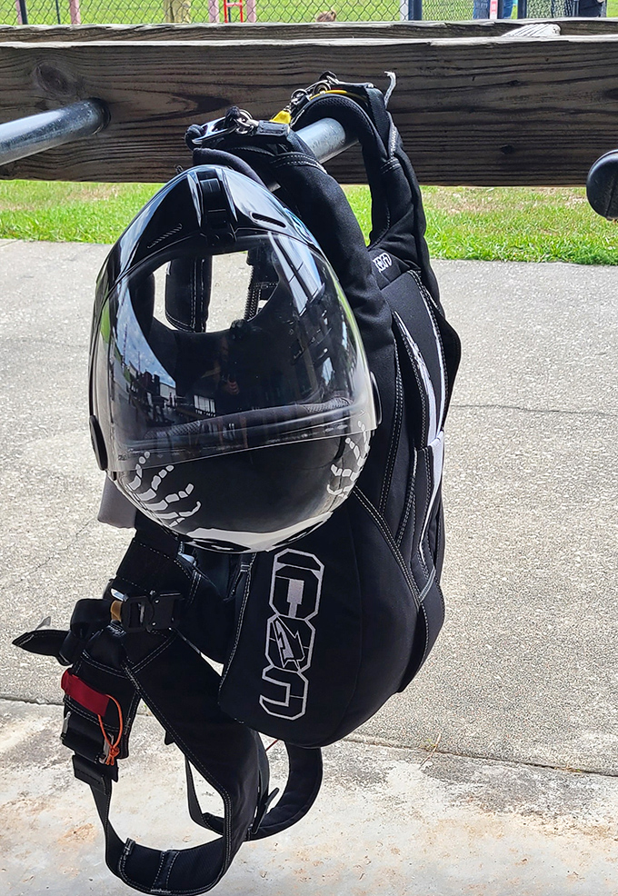Professional skydiving equipment that makes you grateful someone else knows how to operate all this stuff on your first jump.