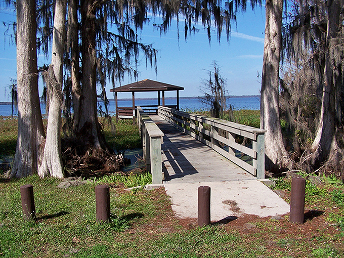 The fishing pier stretches toward the horizon, promising adventure and tranquility in equal measure for those who venture to its end.