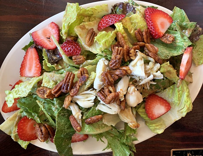 Not just a token healthy option &ndash; this strawberry and pecan creation with crabmeat is practically stealing the show.
