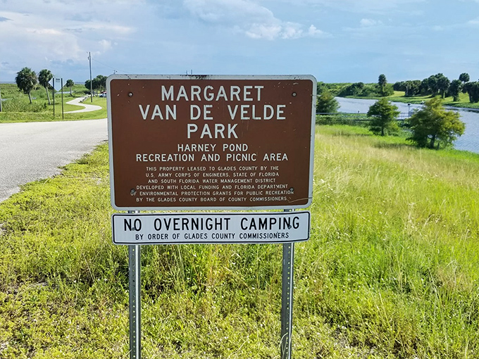 The park's entrance sign promises little but delivers everything &ndash; authentic Florida experiences without the tourist markup.
