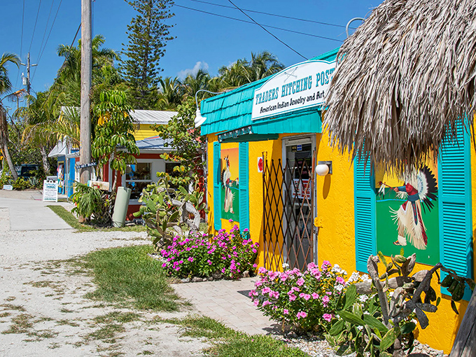 Sunshine meets turquoise! Matlacha's vibrant trading post pops like a tropical bird that became a building.