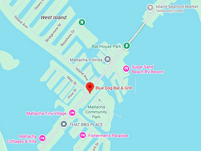 16. blue dog bar & grill in matlacha map