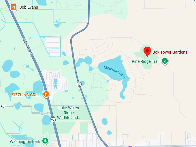 bok tower gardens map