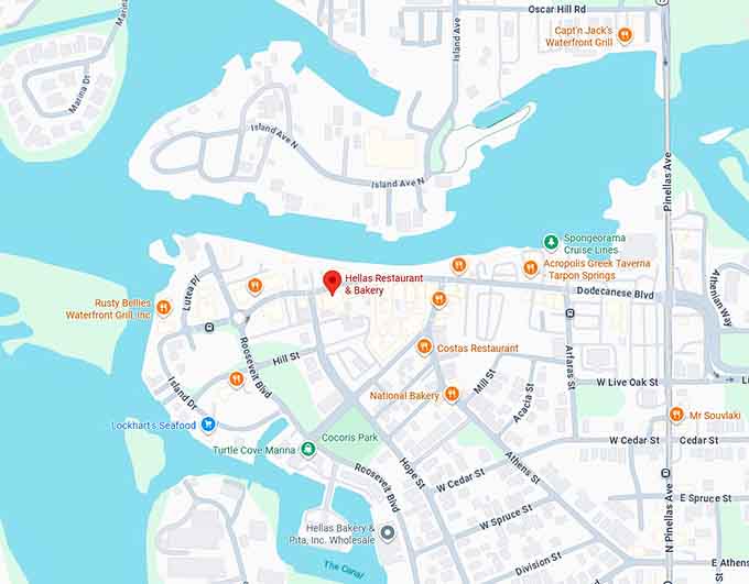 16. hellas restaurant & bakery map